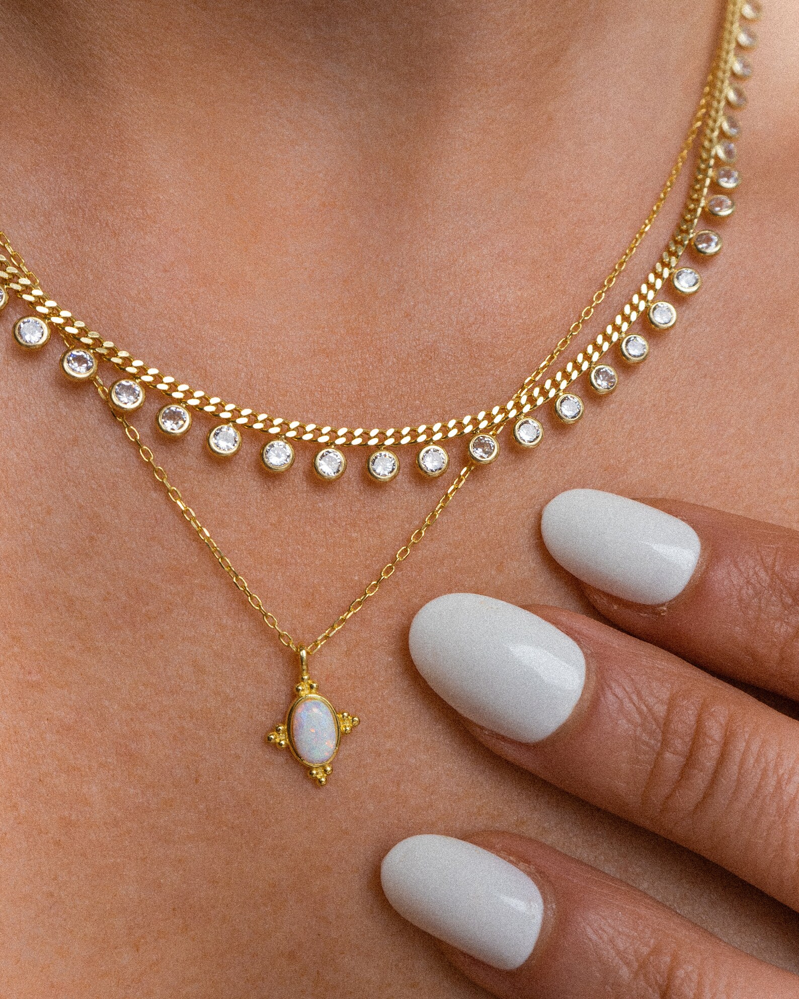 Sterling Silver - Rose Gold - Yellow Gold Baby Curb Chain With Cubic ...