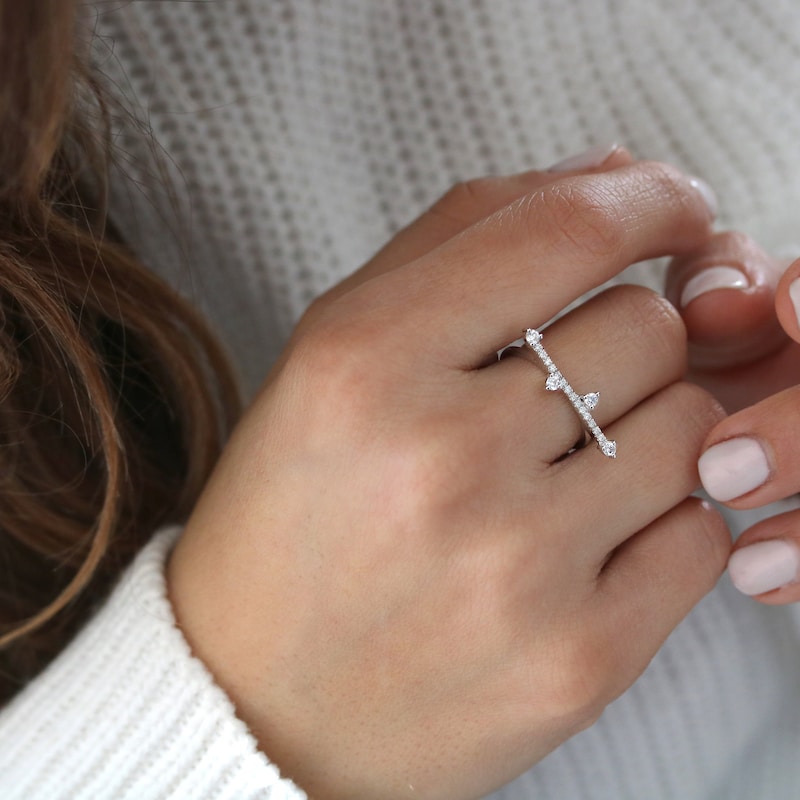 Diamond Bar Ring - Etsy