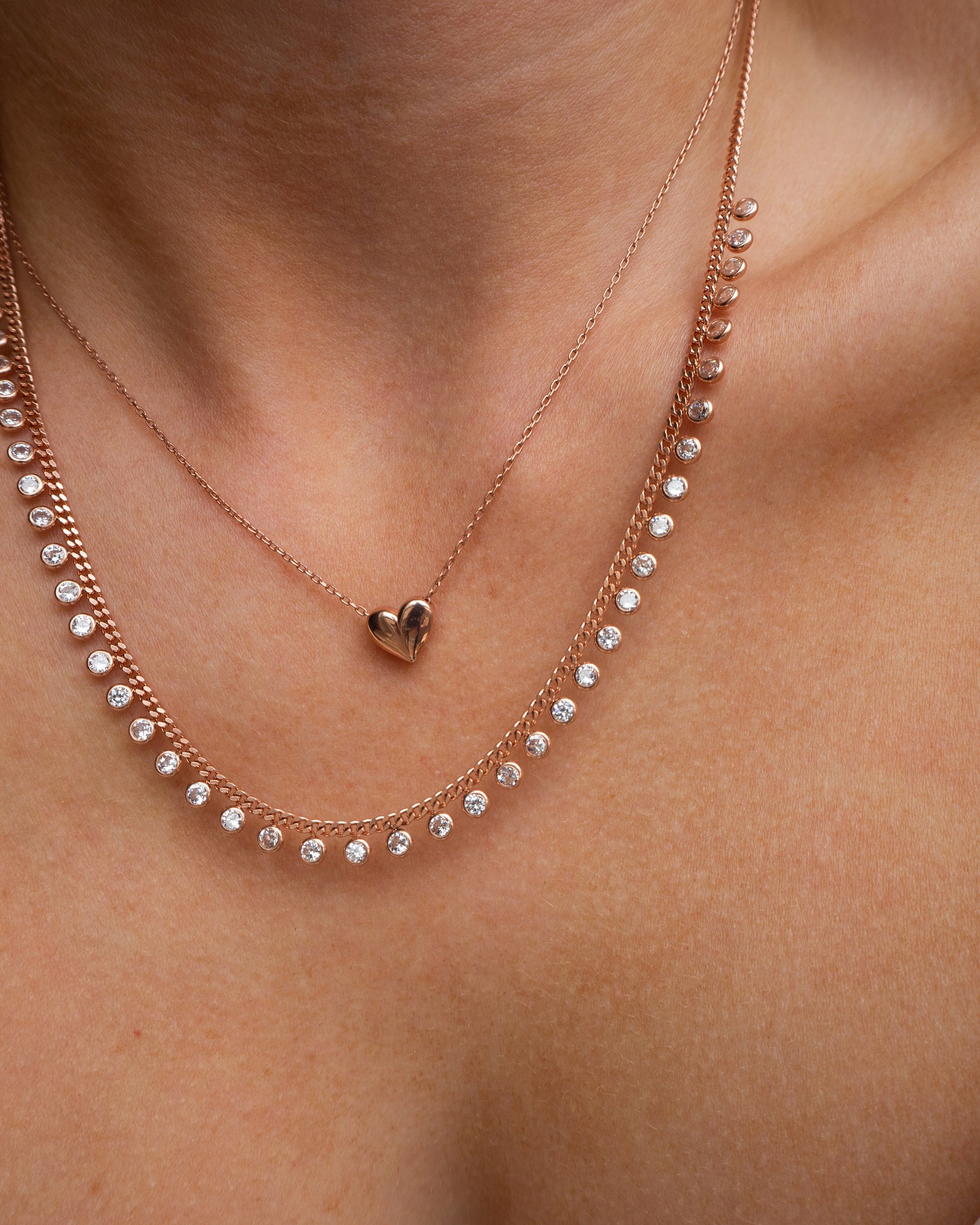 Sterling Silver - Rose Gold - Yellow Gold Baby Curb Chain With Cubic ...
