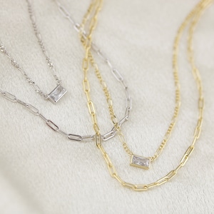 Sterling Silver / Gold Plated Double Layer Necklace | Unique Layering ...