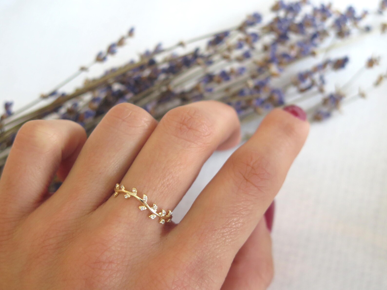 Sterling Silver Thin Leaf Ring Dainty Leaf Ring Tiny Vine - Etsy