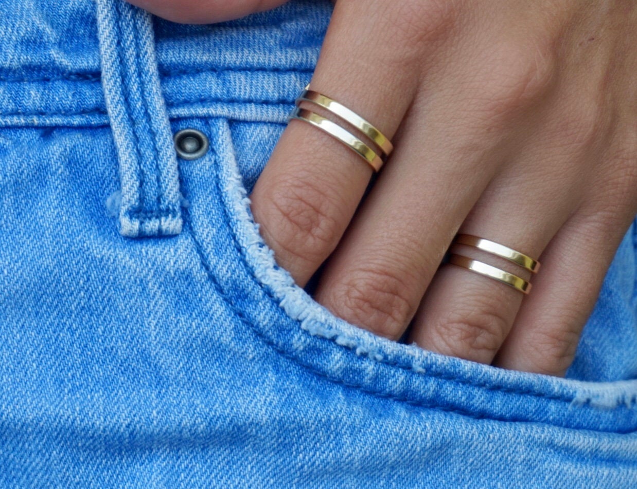 Sterling Silver / Gold Plated Wrap Ring | Unique Everyday Wrap Ring ...