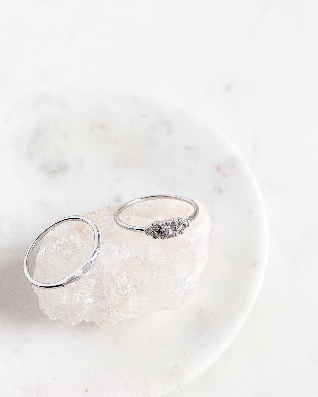 Sterling Silver dainty milgrain ring Princess Cut Cubic | Etsy