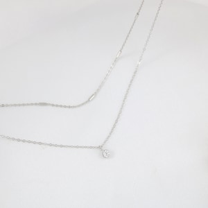 Sterling Silver / Gold Plated Silver Double Chain Necklace | Layered 2 ...