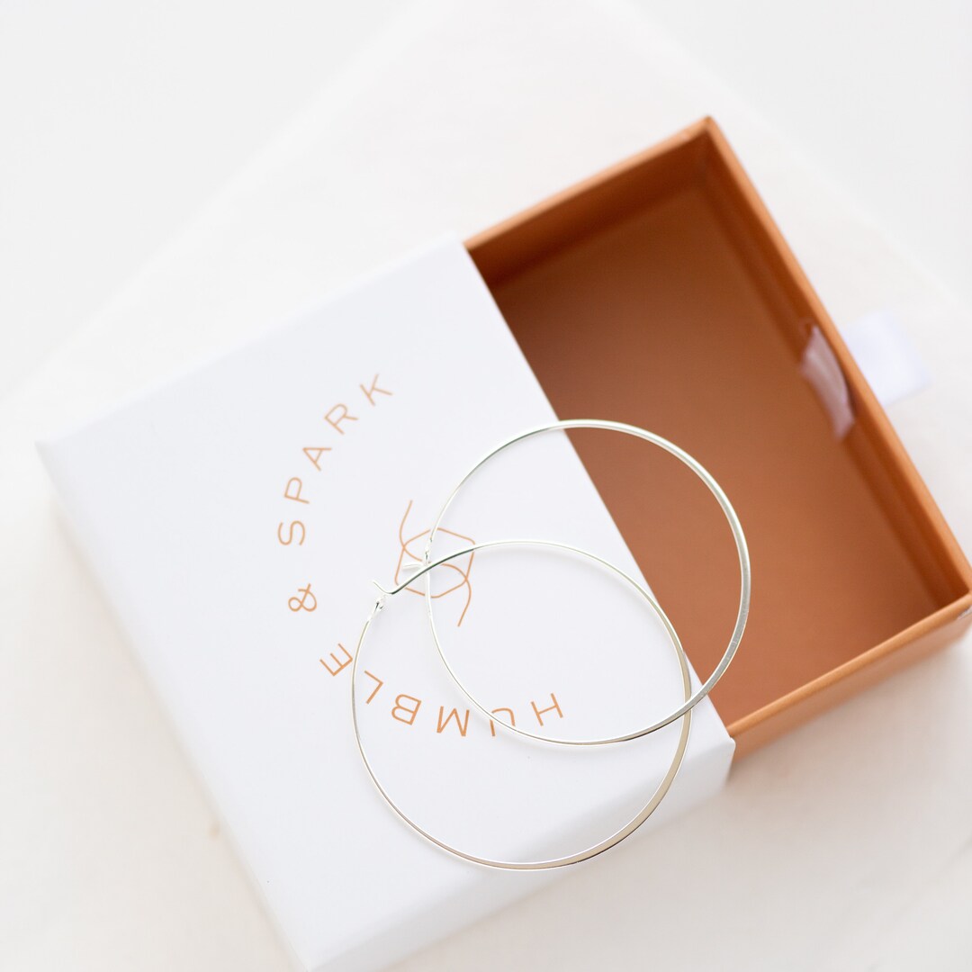 Sterling Silver Lightweight Thin Hoops | Everyday Thin Large Hoops ...