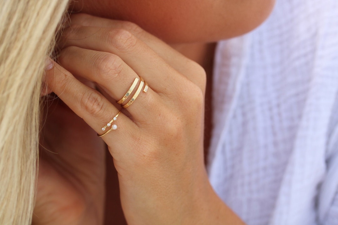 Sterling Silver / Gold Plated Wrap Ring | Unique Everyday Wrap Ring ...