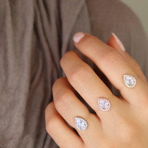 Sterling Silver Floating Ring | Invisible Ring | Unique Rings | Pear ...