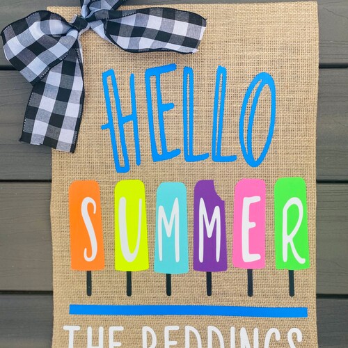 Personalized Garden Flag Hello Summer Garden Flag Custom - Etsy