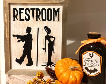 Halloween Restroom Sign - Etsy