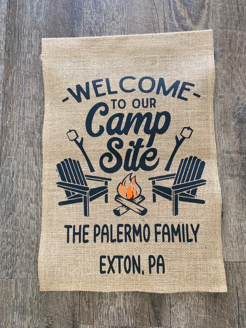 Welcome to Our Campsite Personalized Garden Flag - Etsy