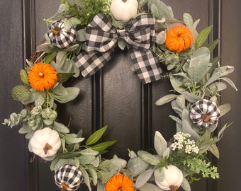 Fall Buffalo Check Wreath - Etsy