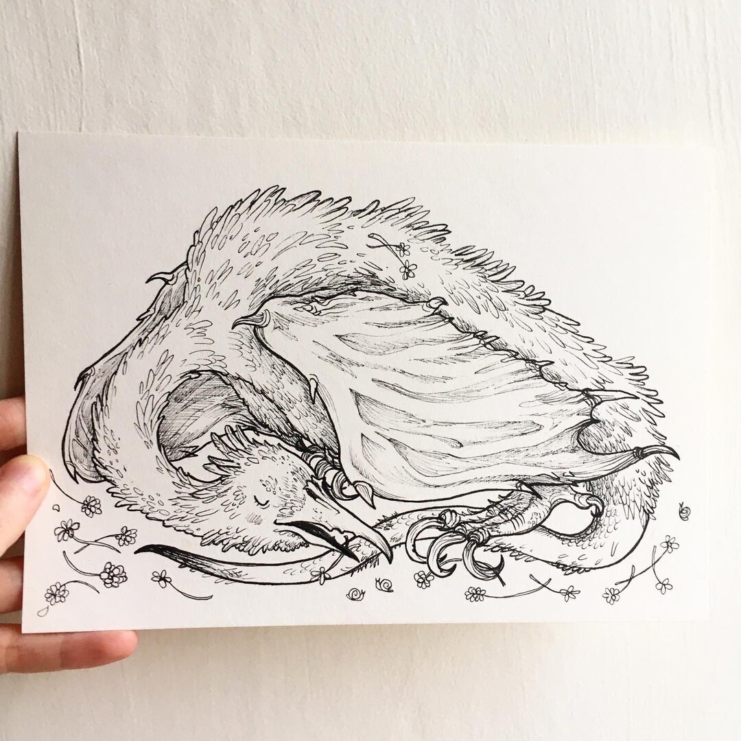 Cockatrice Drawing - Etsy