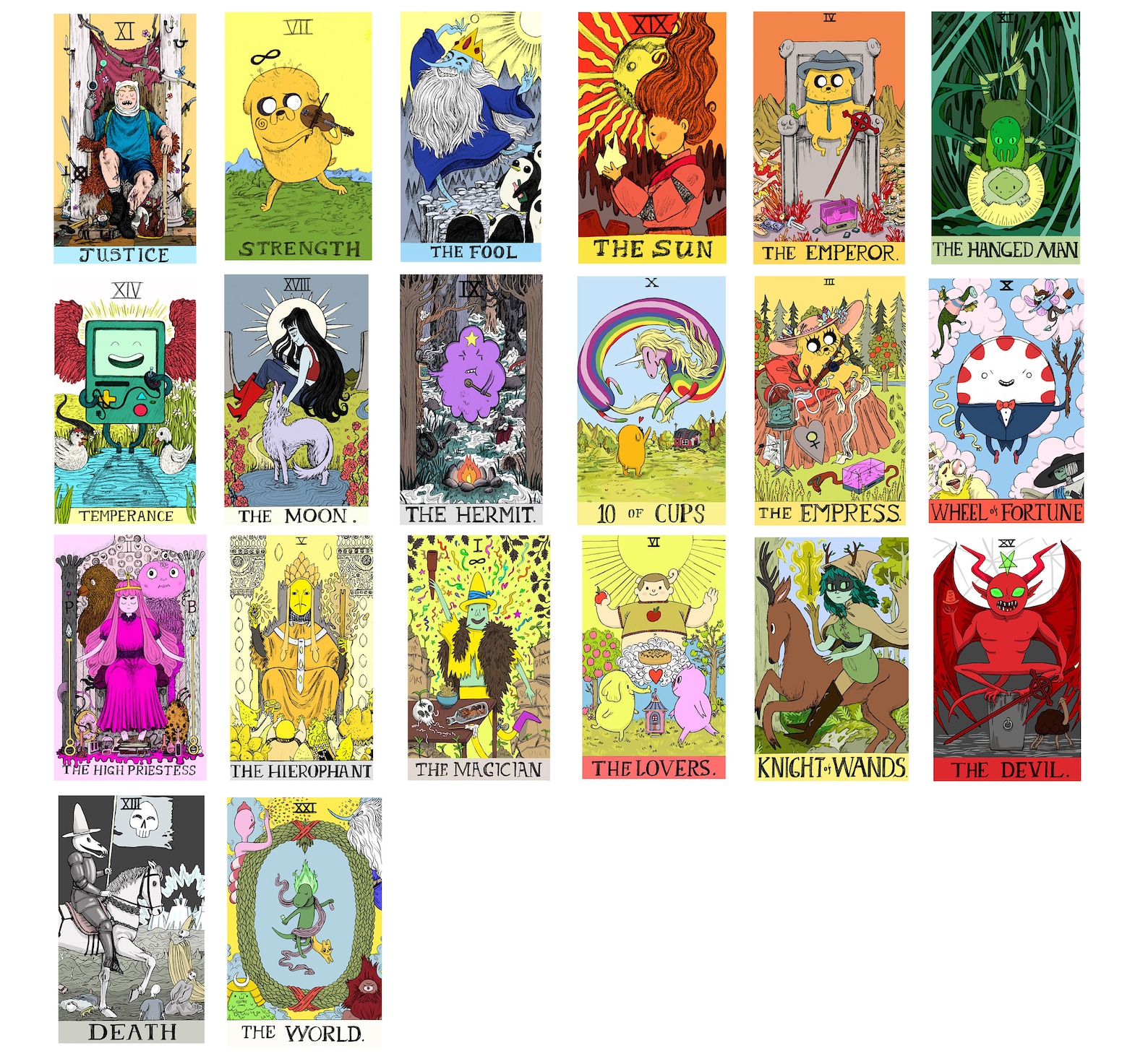 Adventure Time tarot mini prints | Etsy