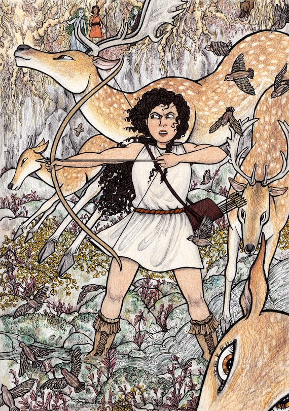 Artemis Greek Goddess Of The Hunt Drawings