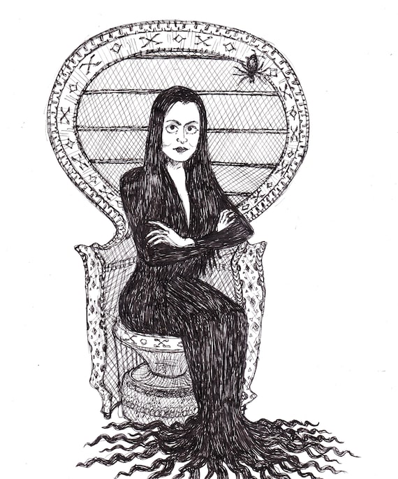 Morticia Addams Drawing