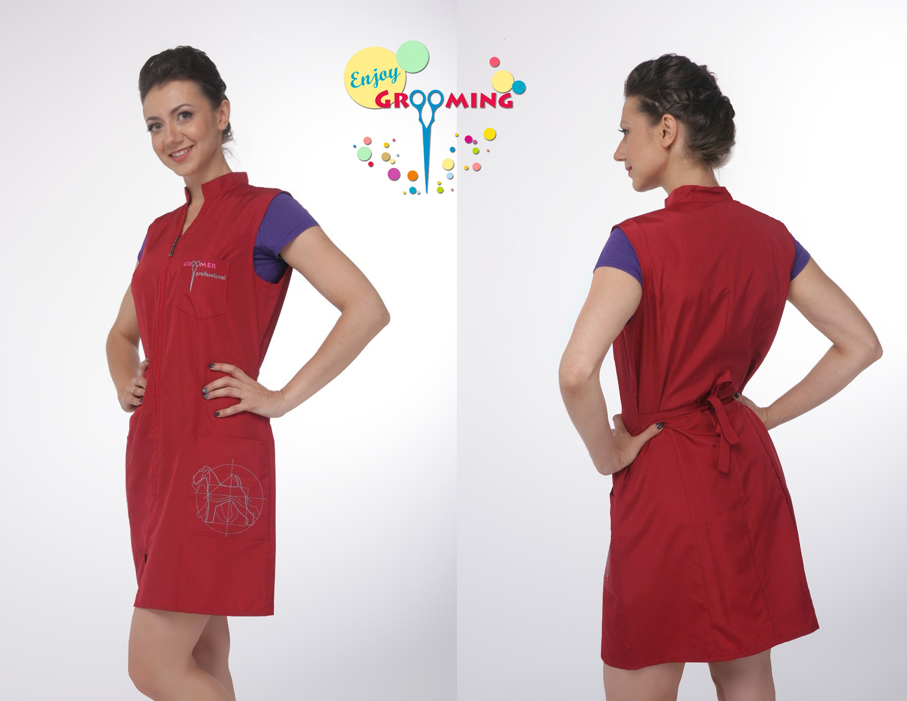 Grooming Tunic PRETTY sleeveless Grooming clothing Dog washing | Etsy