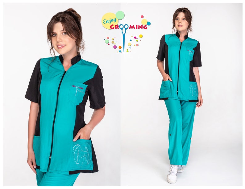 Dog Groomer Smock COMBI Pet grooming apparel | Etsy