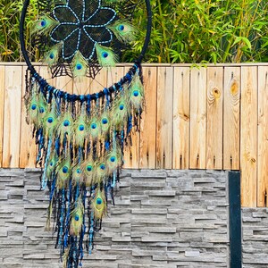 Pre Order Extra Large Black Turquoise and Peackock Feather Hula Hoop ...