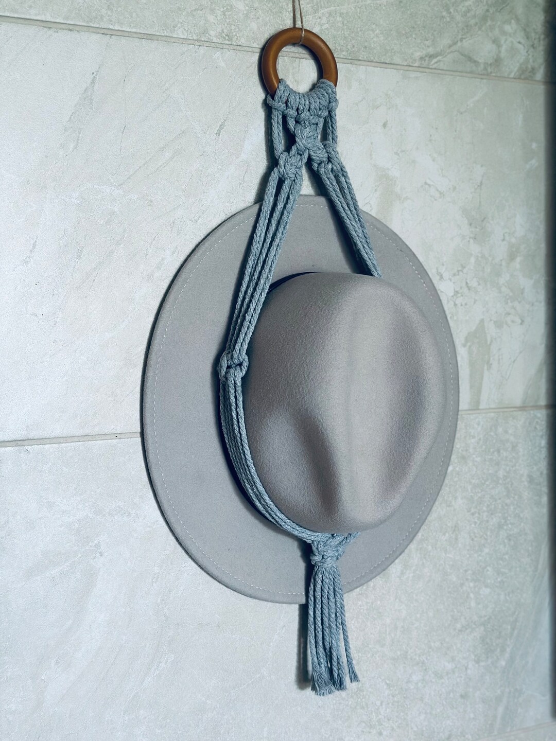 Macrame Single Hat Hanger Holder Grey Colour - Etsy