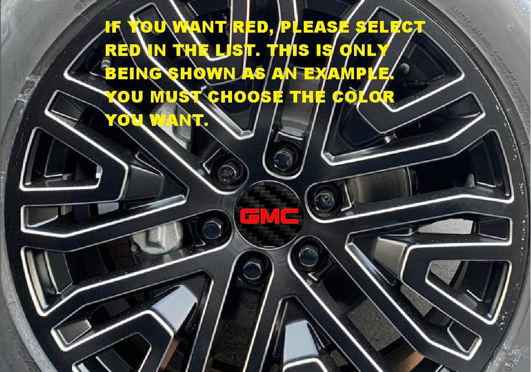 GMC Wheel Center Cap Vinyl Decal Sticker Emblem Overlay - Yukon, Sierra ...