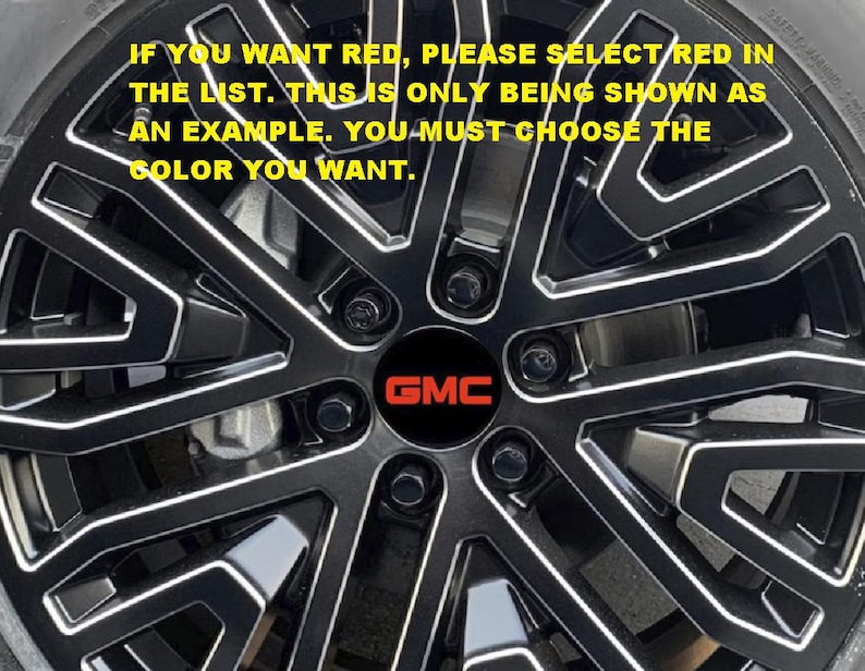 GMC Wheel Center Cap Vinyl Decal Sticker Emblem Overlay - Yukon, Sierra ...