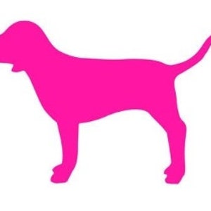 PINK Dog Vinyl Sticker Logo Victoria Secret Window Laptop Car Emblem - Etsy