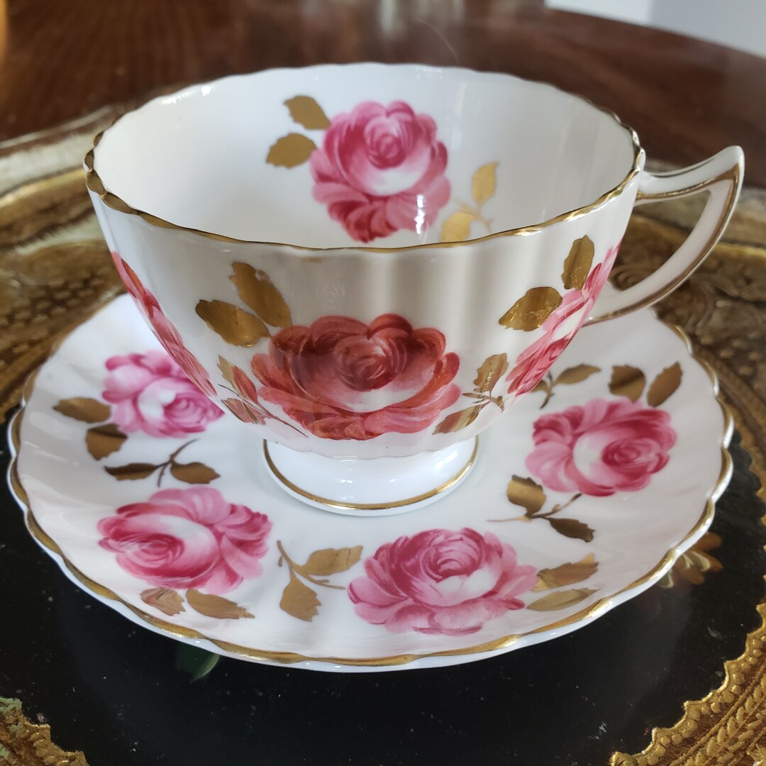 RARE Vintage Radfords Fenton Handpainted Gold Teacup and Saucer ...