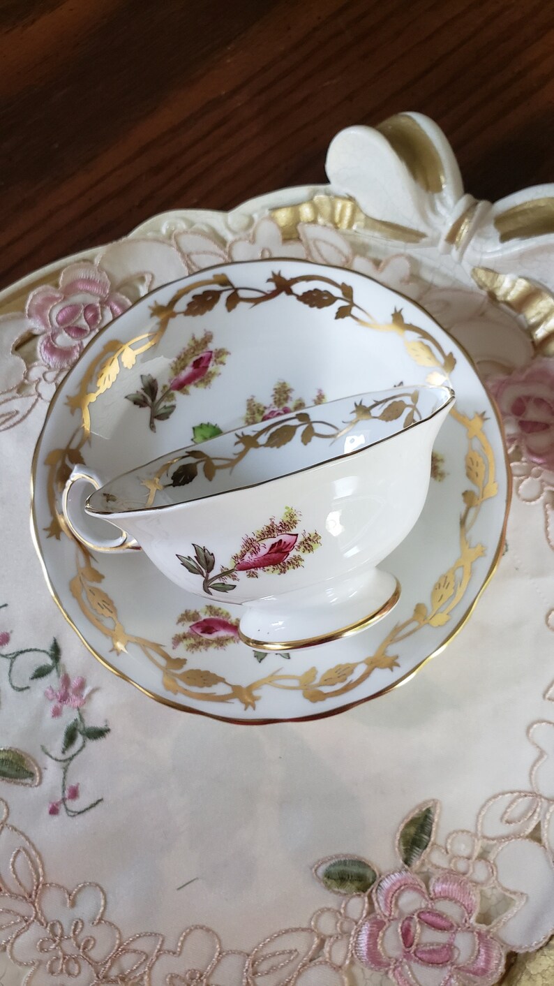 RARE Vintage Royal Chelsea "moss Rose" Handpainted Golden Teacup and ...