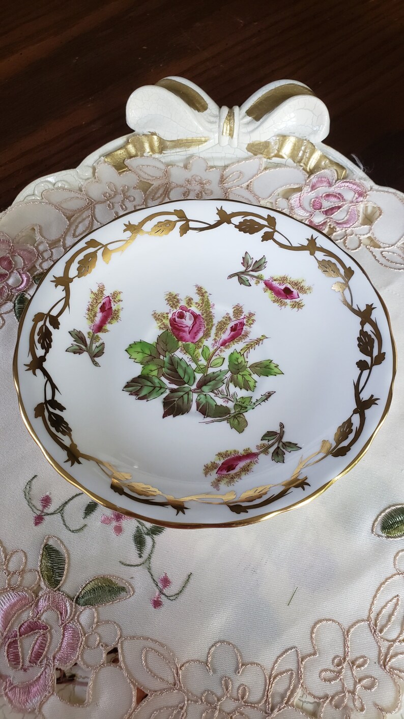 RARE Vintage Royal Chelsea "moss Rose" Handpainted Golden Teacup and ...