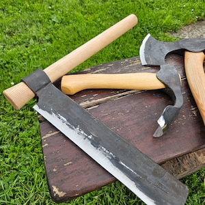 Hand Forged Woodworking Kit - Starting Set Including Froe, Carving Axe ...