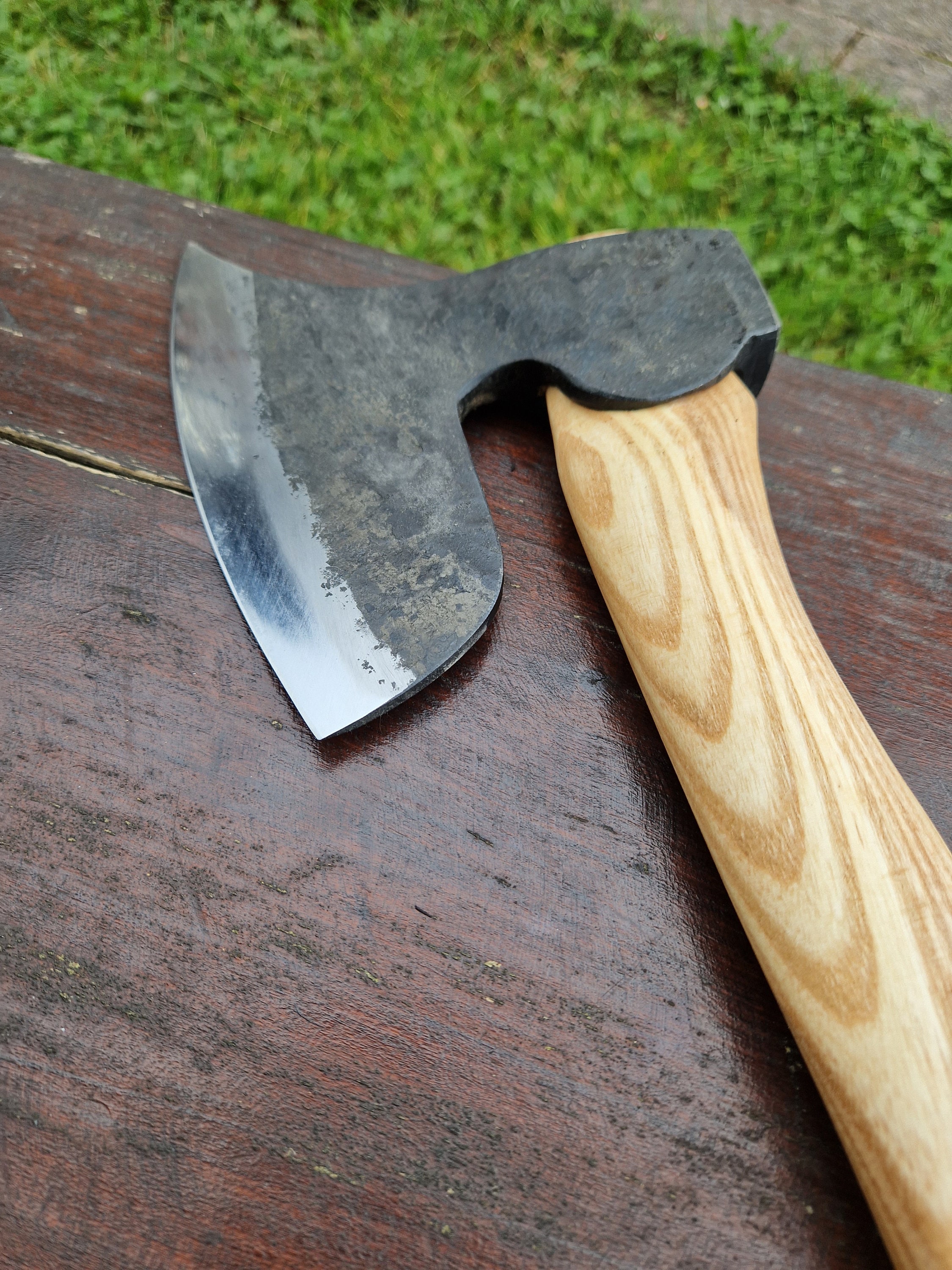 Hand Forged Sloyd Carving Axe: 1080 High Carbon Steel, Ash Wood Handle ...