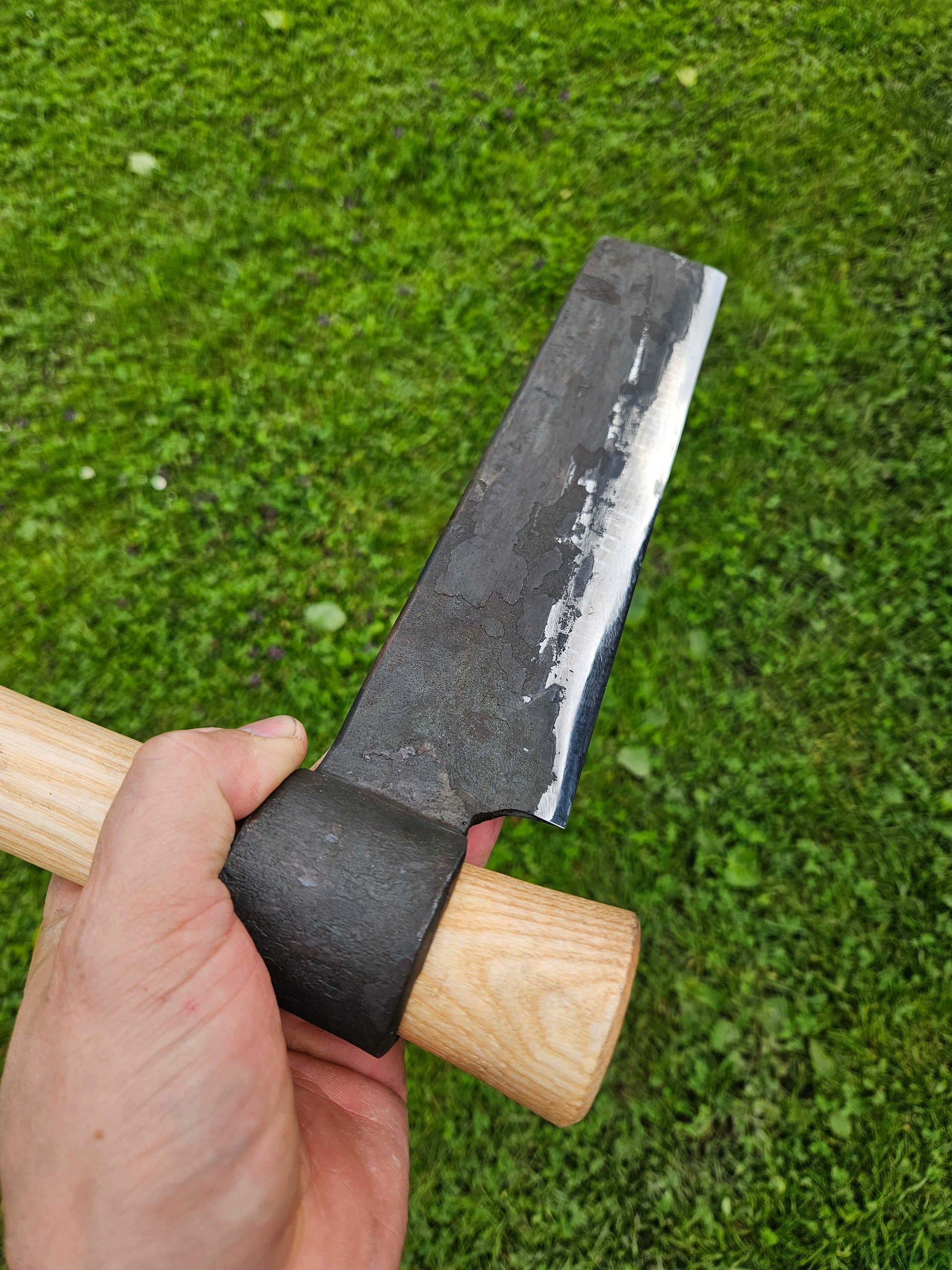 Hand Forged Splitting Froe: 5160 Spring Steel, Ash Handle - Etsy