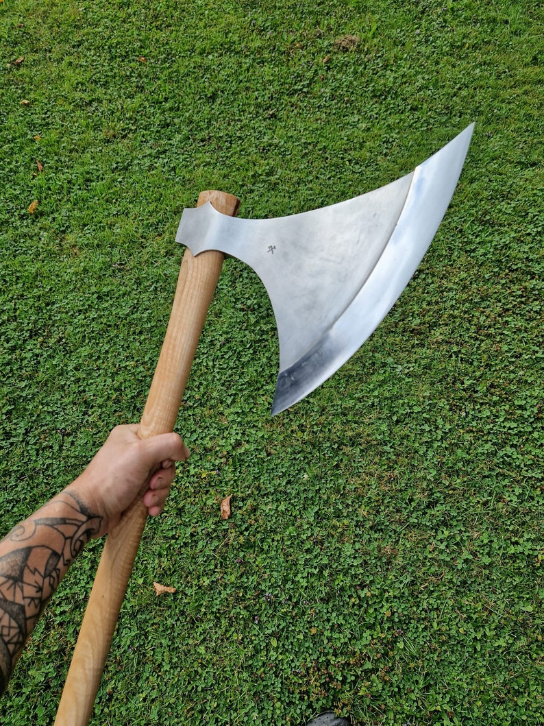 Hand Forged Danish Battle Axe: 1080 High Carbon Steel, Mountain Ash ...