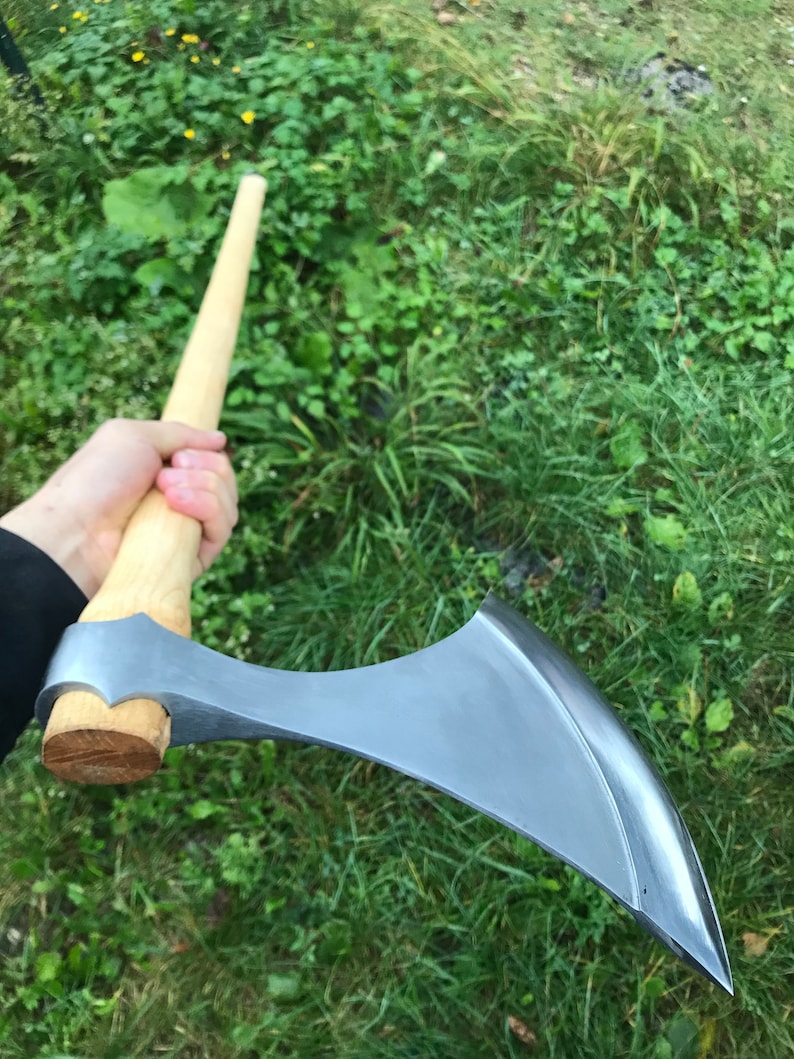 Hand Forged Danish Battle Axe: 1080 High Carbon Steel, Mountain Ash ...