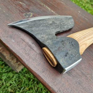 Hand Forged Sloyd Carving Axe: 1080 High Carbon Steel, Ash Wood Handle ...