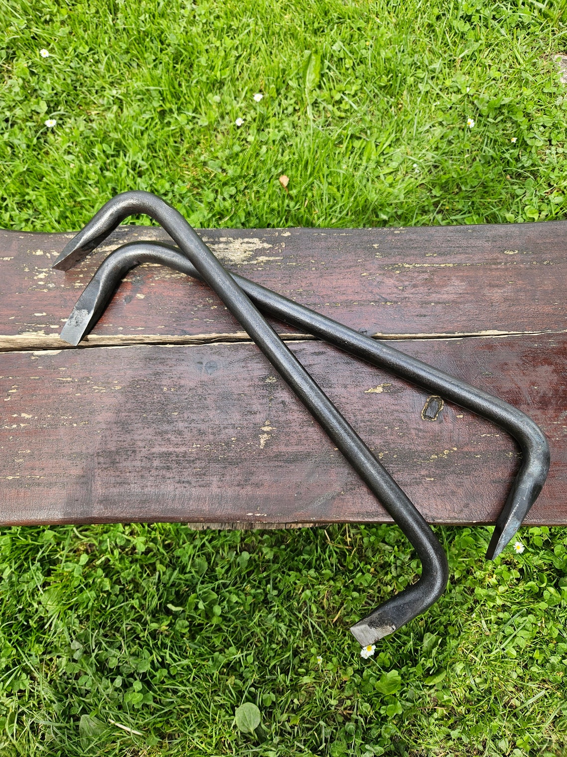 Heavy Duty Log Dogs: Hand Forged Spring Steel Timber Framing Set - Etsy
