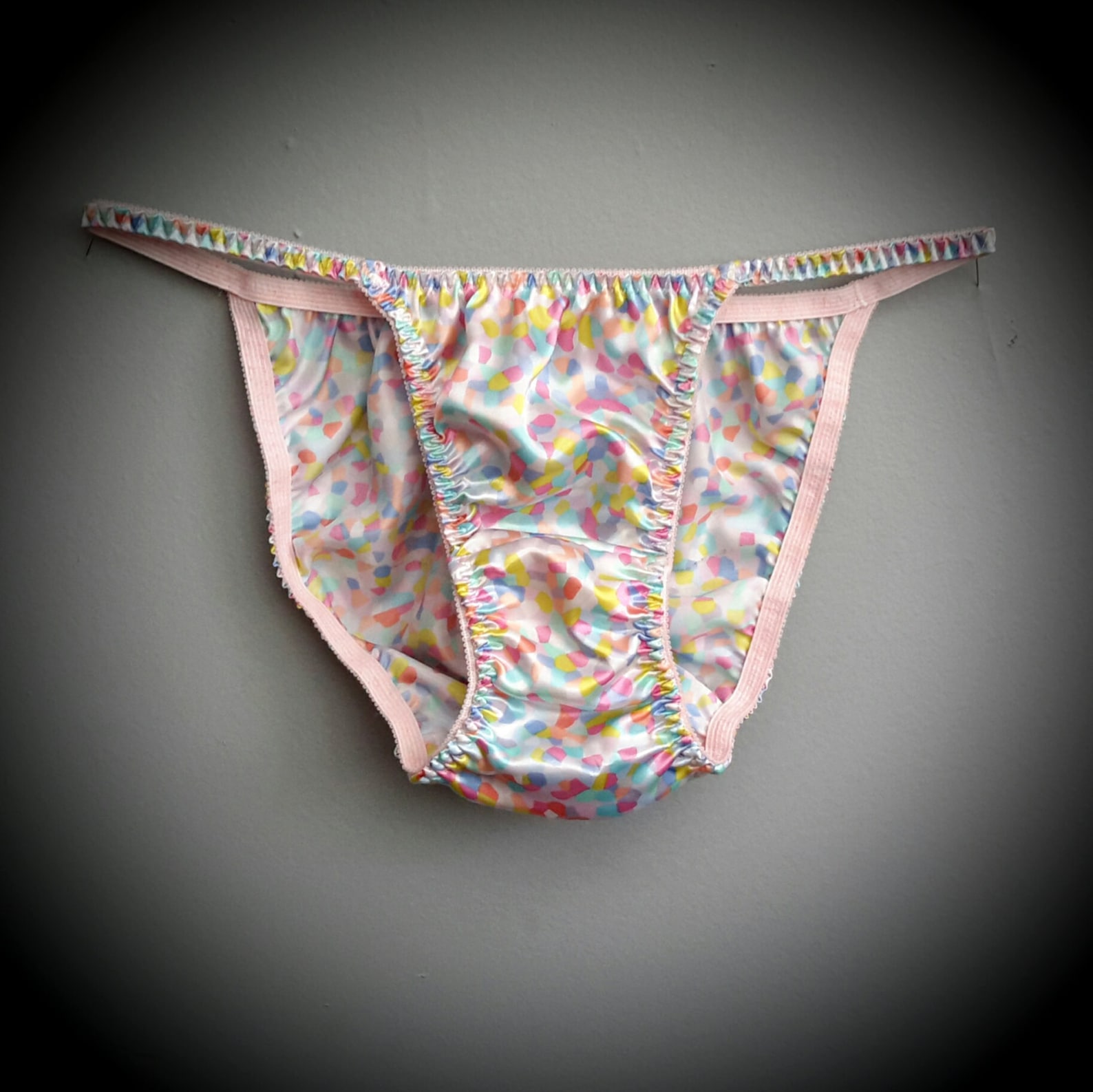 Womens Satin String Bikini Panties Etsy