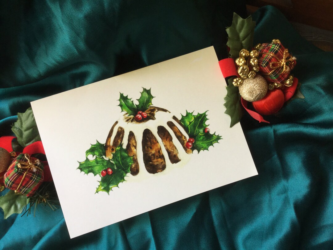 Greeting Cards - Christmas Plum Pudding - Etsy