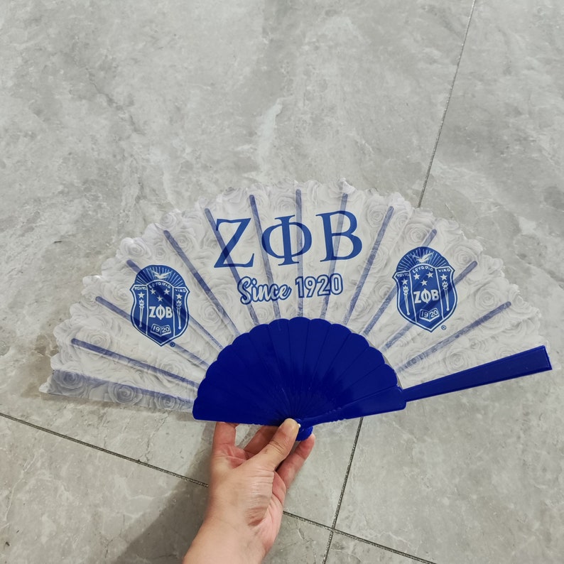Zeta Hand Fans blue and White Patterns - Etsy