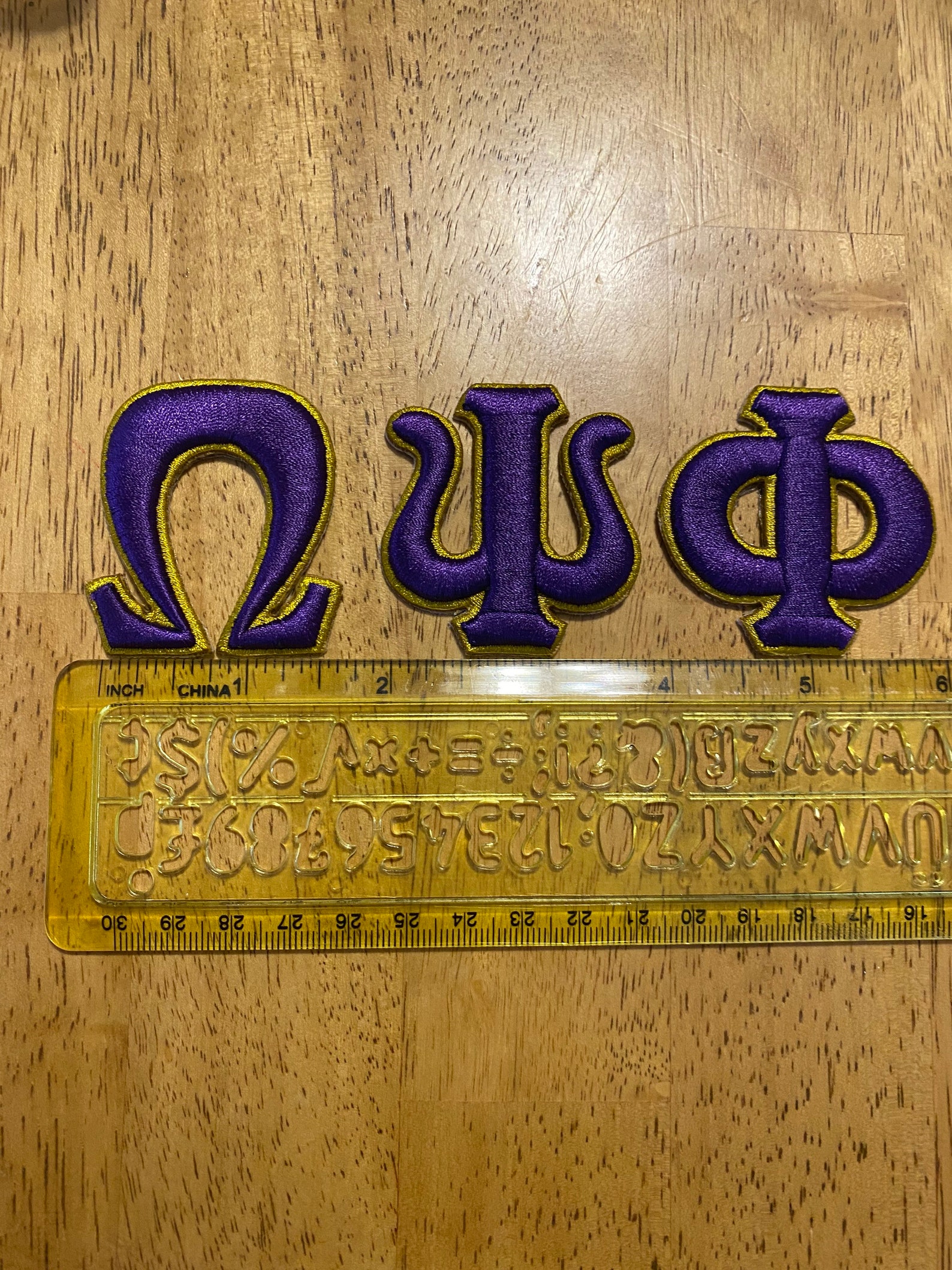 Omega Psi Phi 2 inch by 1.5 inch iron on 3 Greek Letters | Etsy