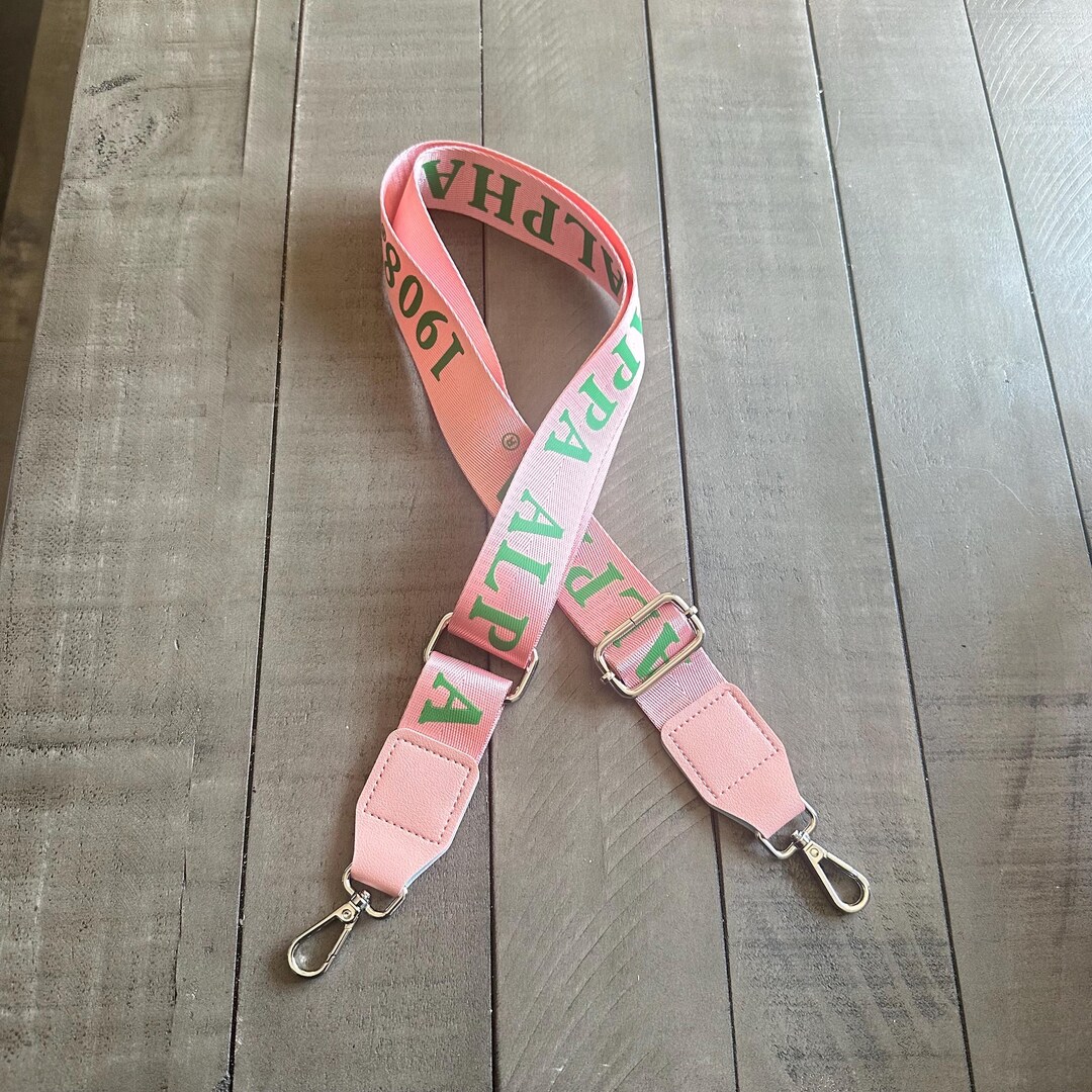 Alpha Kappa Alpha Custom Pink and Green Purse Strap - Etsy