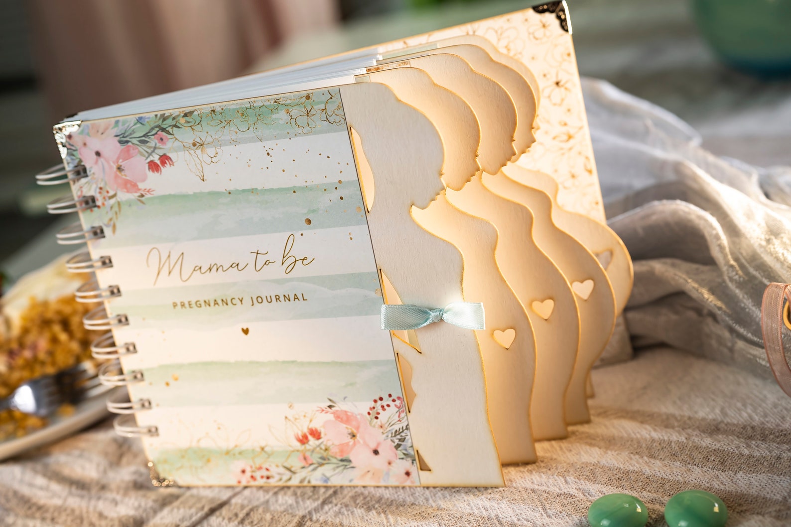 Personalized Pregnancy Journal Mint Green Handmade Memory - Etsy