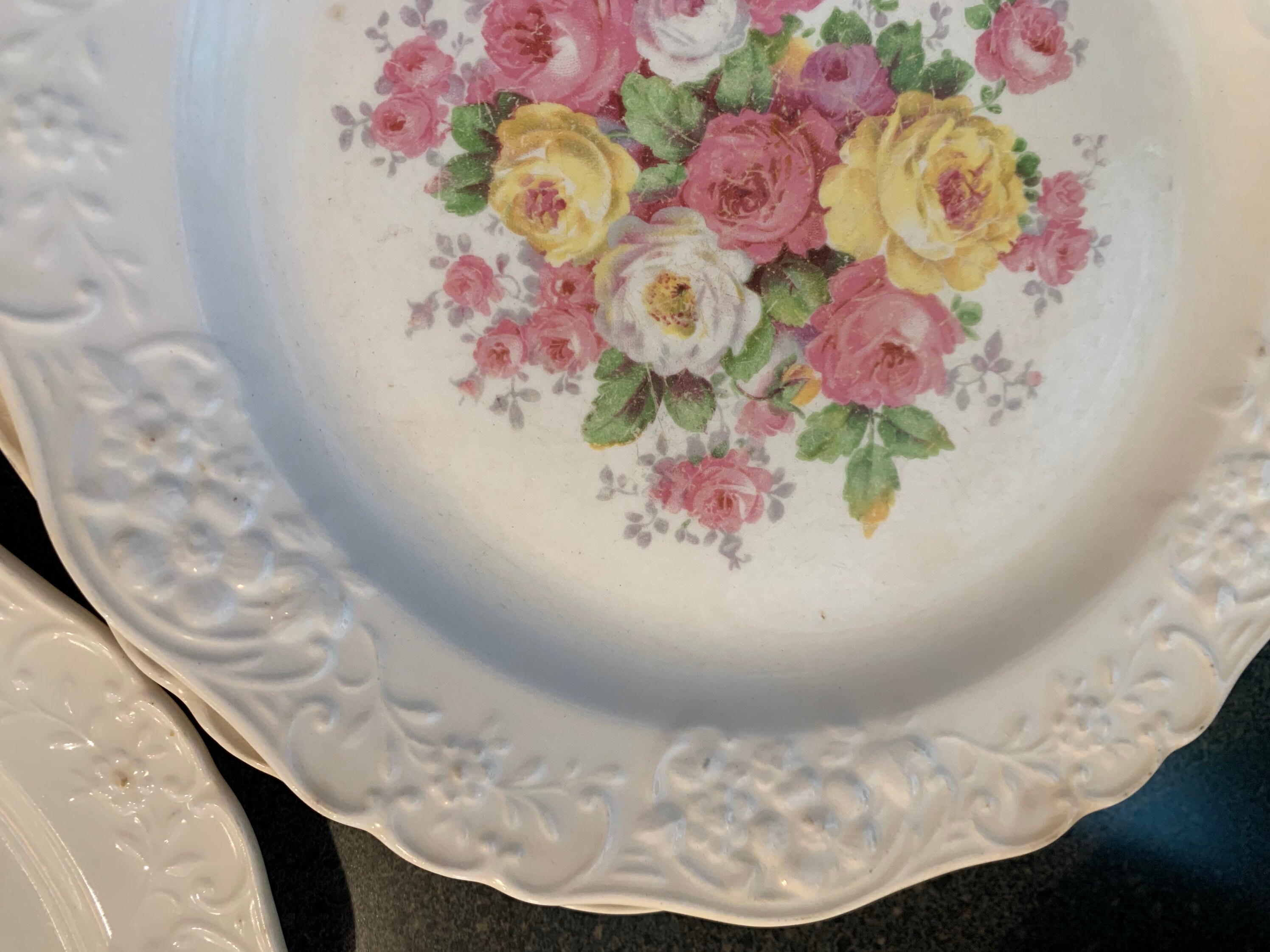 Set of 6 luncheon plates Edwin M Knowles China Co Pink luncheon plates ...