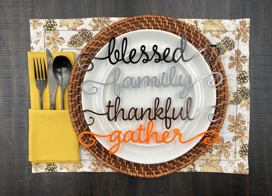 Acrylic Laser Cut Words/plate Setting/thanksgiving Signs/words/plate ...