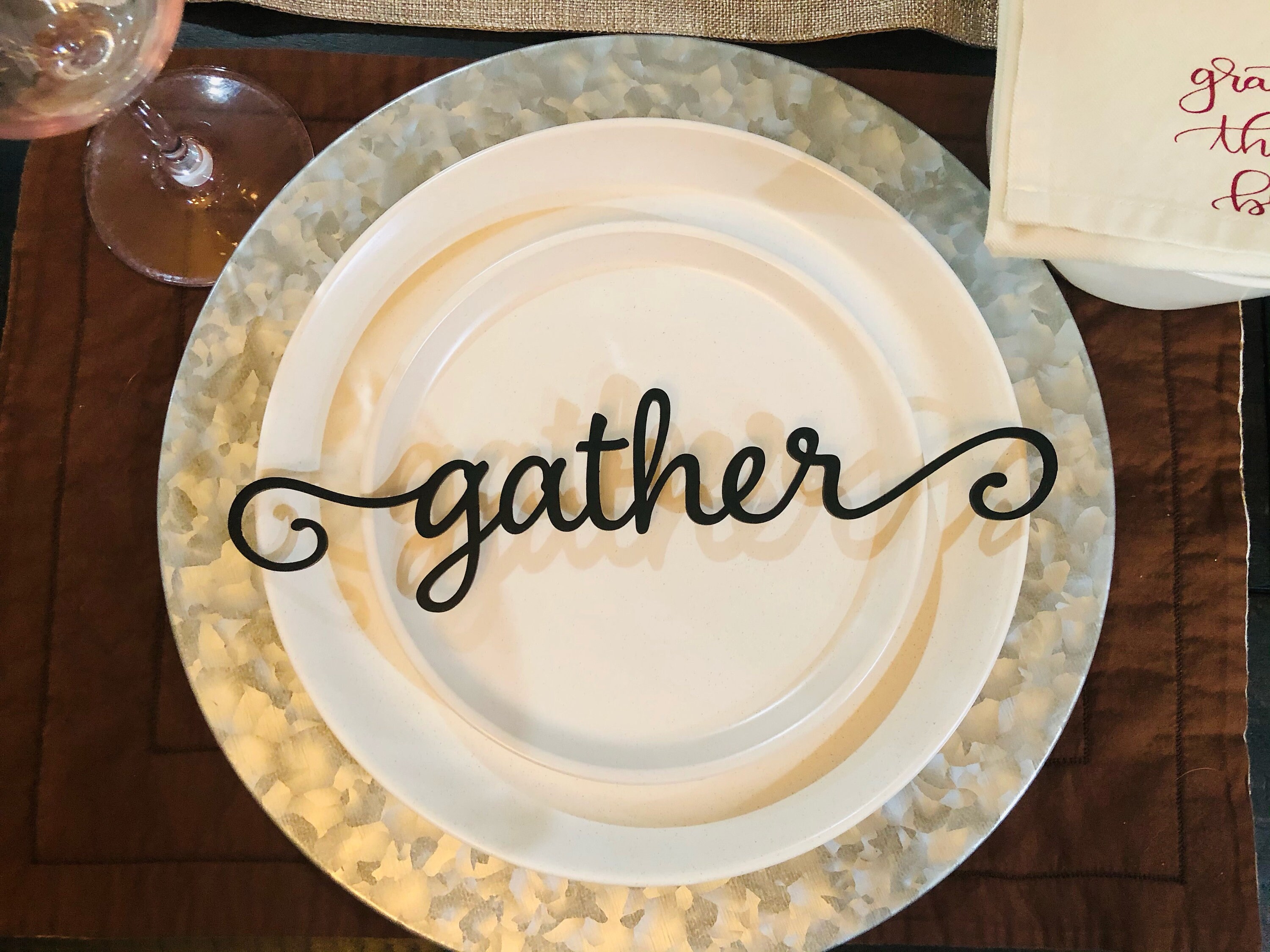 Laser Cut/plate Setting/thanksgiving Signs/fall Words/fall Table ...