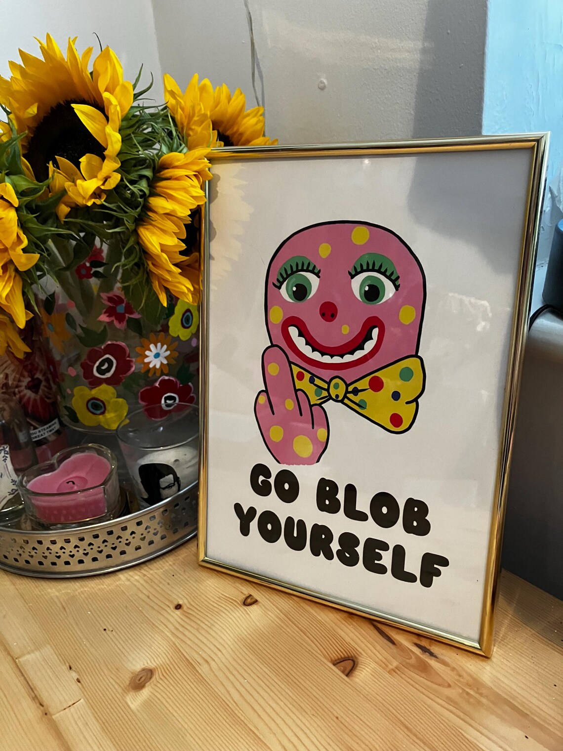 MR Blobby ‘go Blob Yourself’ A4 Print - Etsy UK