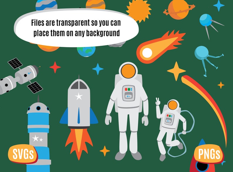 OUTER SPACE Clipart Bundle Colour & Silhouette Space - Etsy