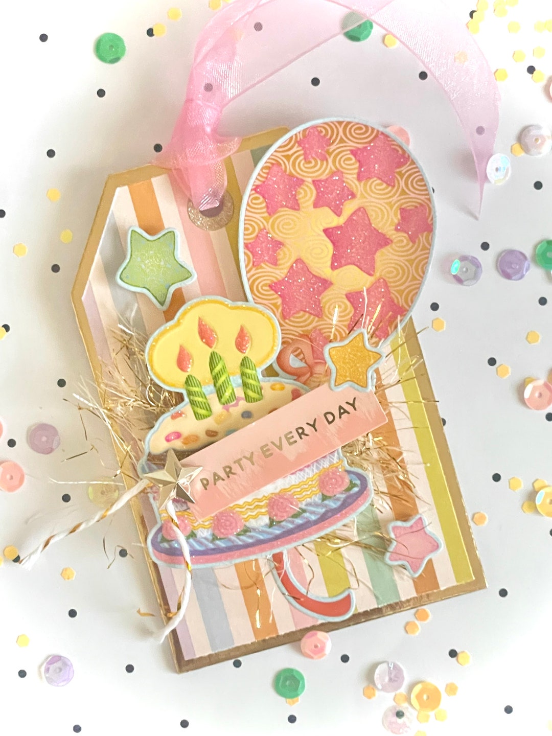 Super Cute Birthday Tag Gift Tag Junk Journal - Etsy