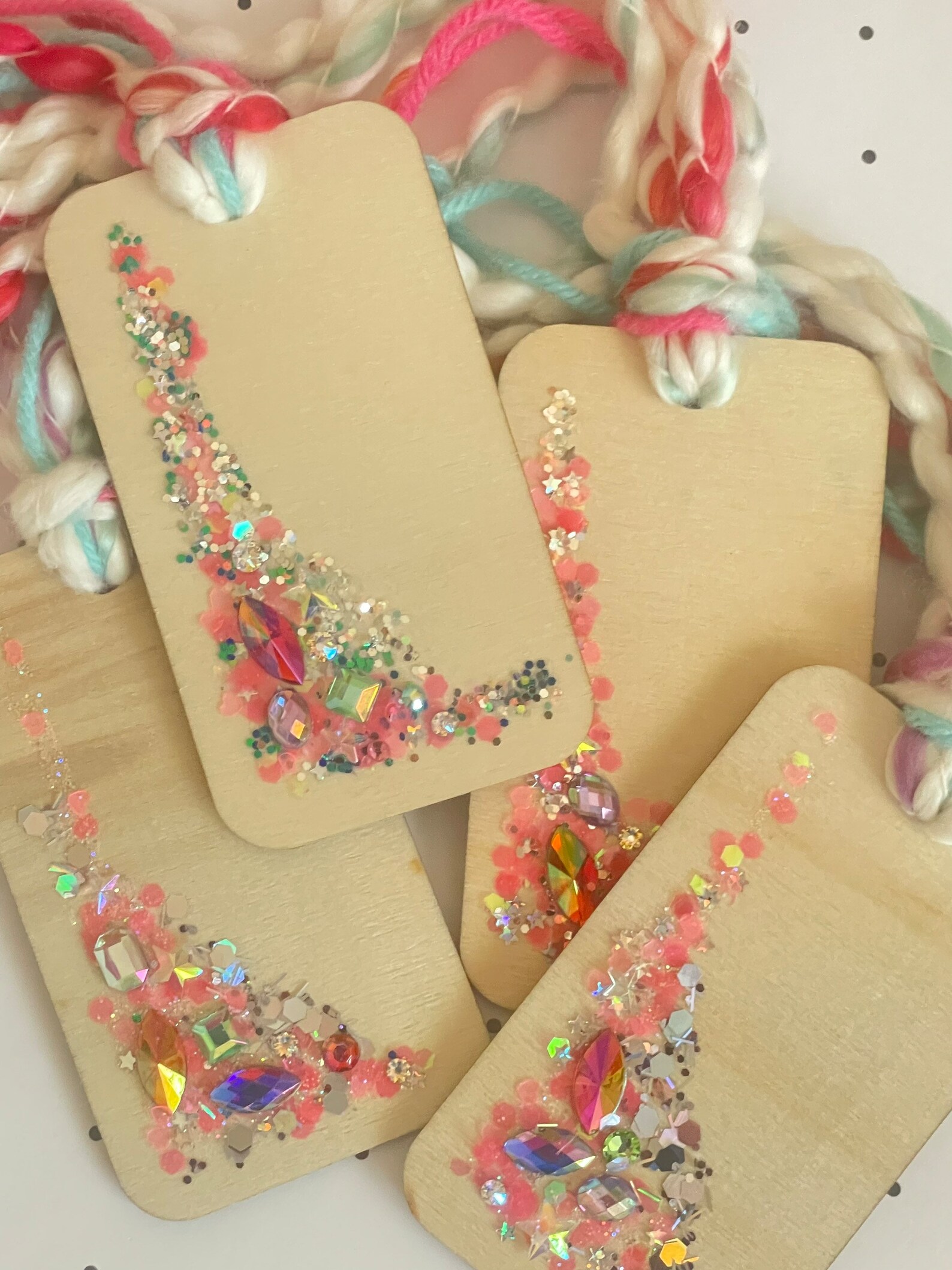 Cute Glittered Wooden Tags Junk Journals, Gift Tags, Decor - Etsy