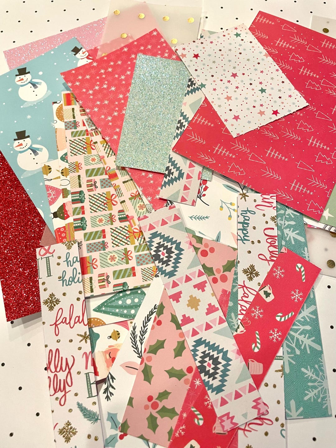 Christmas Scrapbook Paper Pieces! 40 Pieces! Junk Journals Scrapbooking ...